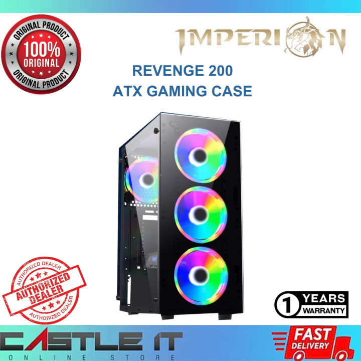 Imperion REVENGE 200 Tempered Glass TG RGB ARGB ATX / MATX Gaming ...