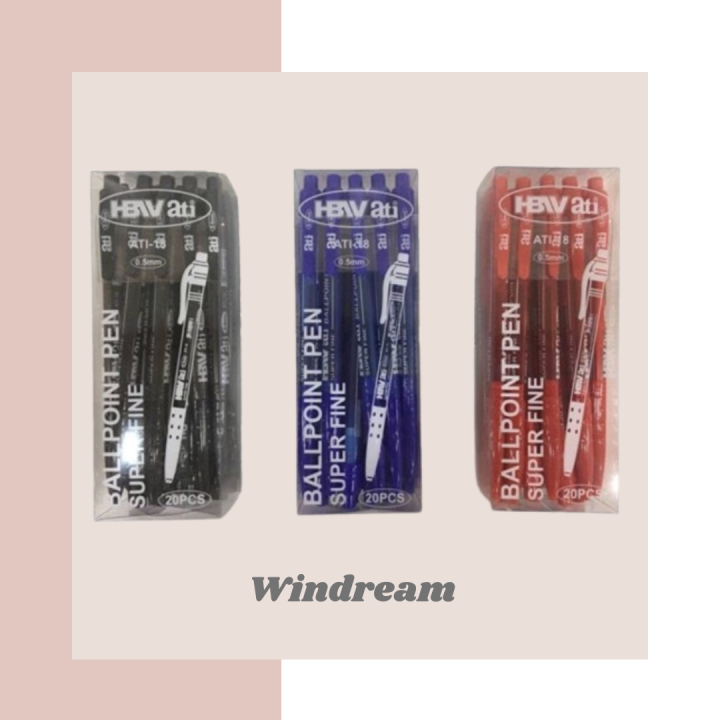 HBW ATI-18 PEN BLACK, BLUE, RED box of 20 pcs | Lazada PH