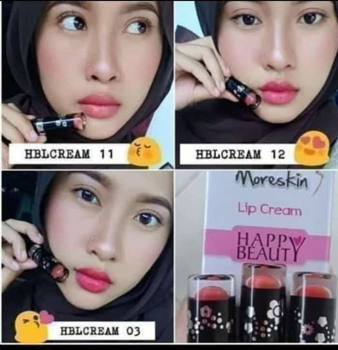 LIPCREAM MORESKIN HAPPY BEAUTY 3LIPS CREAM NASA ORIGINAL | Lazada Indonesia