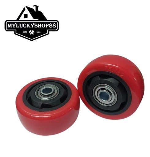 Roda PU Merah Double Bearing Medium Duty 3 inch Wheel Only 3" Trolley ...