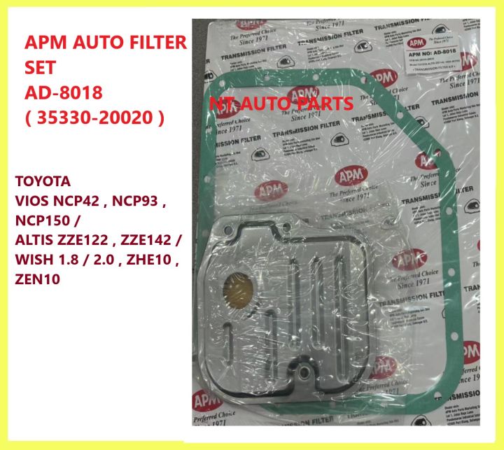 APM Auto Filter Toyota Vios NCP42 NCP93 NCP150 Wish 2003-2009 Altis 2001-2010 Caldina AD-8018 ...
