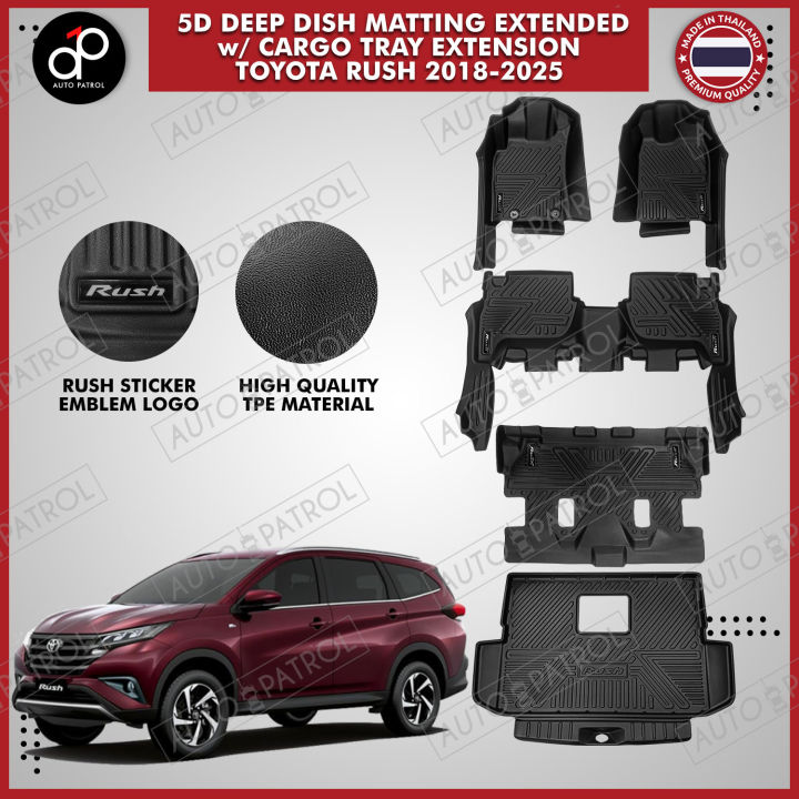 TOYOTA RUSH 2018-2025 5D Deep Dish Matting Extended + Cargo tray w ...