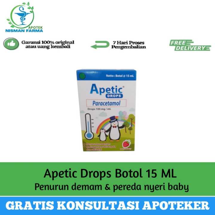 APETIC Drops Obat Demam Panas Paracetamol Parasetamol Anak Bayi Sirup ...