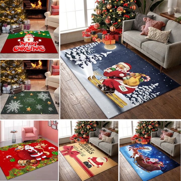 80*120CM Christmas Mat Living Room Bedroom Carpet Christmas Eve ...