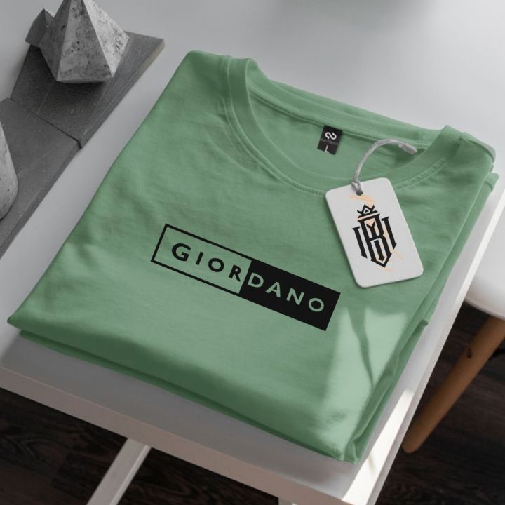 Giordano Distro T-Shirt Block Text Black Premium Men's T-shirts Men's T ...