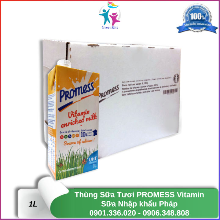 [Thùng 6 Hộp] Sữa Tươi Promess Vitamin Ít Béo 1L - Sữa Nhập Khẩu Pháp ...