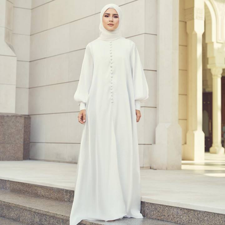 Abaya Dress | Stand Collar | Long Sleeve | Luxe Satin Abaya Dress ...