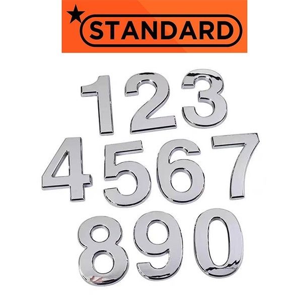 1PC 0-9 Numeral Stainless Door Plates Digits Sticker Room Number ...