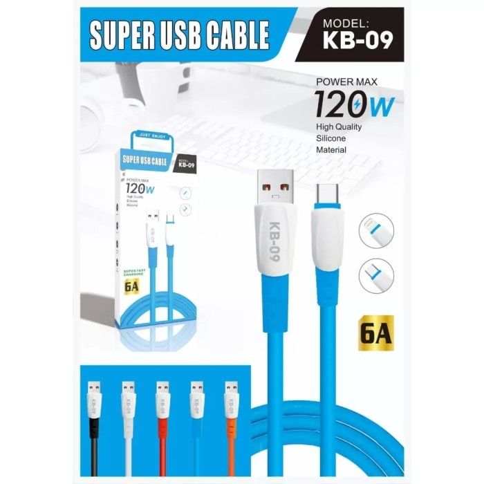 SAEL O KABEL DATA SILICON KB-09 120W FAST CHARGING SUPER USB CABLE KB0 ...