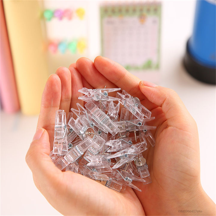 20-Pack Clip Push Pins for Cork Boards and Photo Walls Dual Use ...