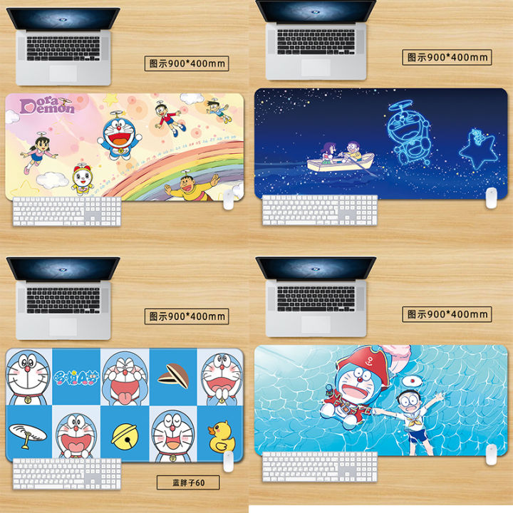 900x400 Doraemon Mouse Pad Kawaii Cartoon Gaming Accessories XL Large ...