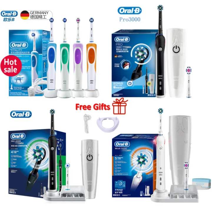 Oral B Electric Rechargeable Toothbrush Vitality Pro1000 2000 3000 4000 5000 CrossAction ...