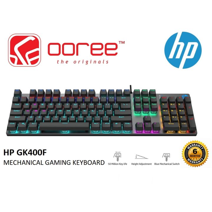 HP GK400F WIRED MECHANICAL GAMING RGB KEYBOARD WITH BLUE SWITCH , ANTI ...