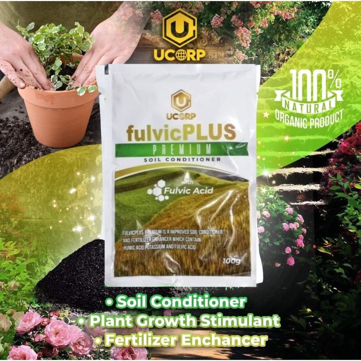 MHS Fulvic Plus Premium UCORP 100g with Fulvic Acid Organic Soil Conditioner Plant Growth ...