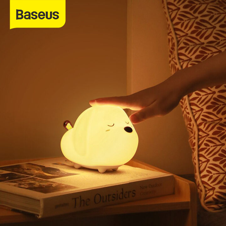 Baseus Cute Led Night Light Soft Silicone Touch Sensor Night Light For ...