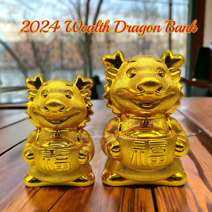 2024 Wealth Dragon Adorn Decorative Money jar Dragon Coin Bank Coin jar ...