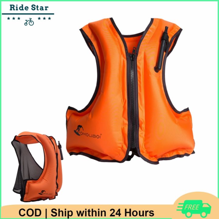 Adult Inflatable Life Jacket Swim Vest for Snorkeling Floating Device ...