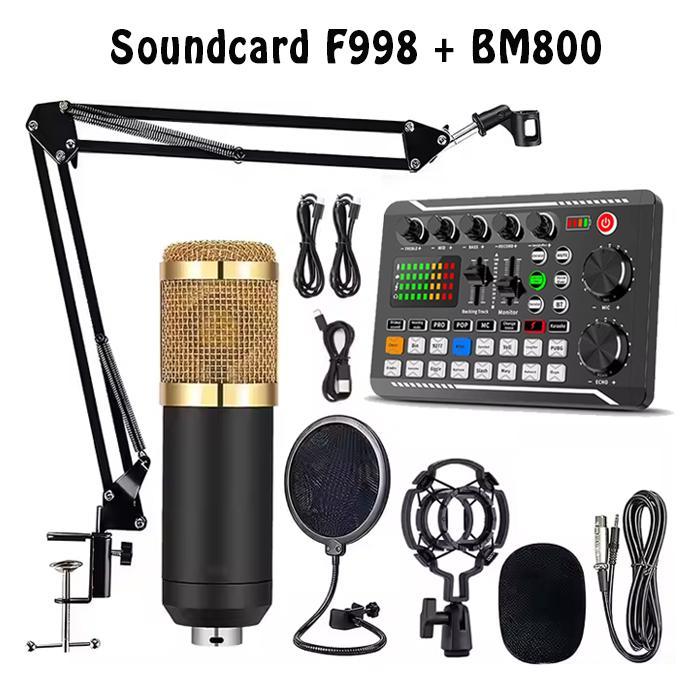 Sound Card F998 Plus Microphone Condenser BM800 untuk Live Streaming ...