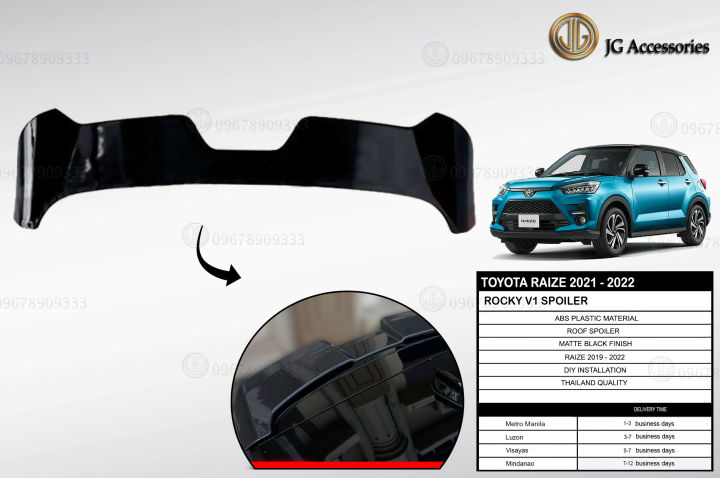 TOYOTA RAIZE 2021 2022 2023 ROCKY STYLE REAR SPOILER WING MATTE BLACK ...
