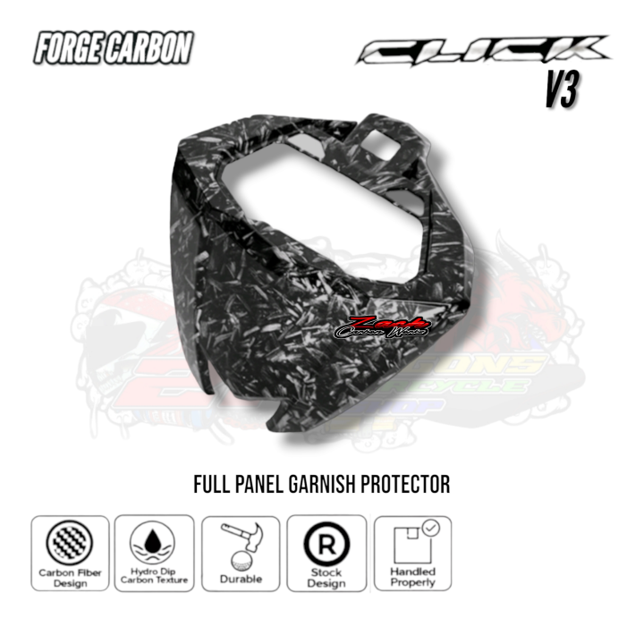 Honda click v3 full panel garnish cover protector forged carbon hydro ...