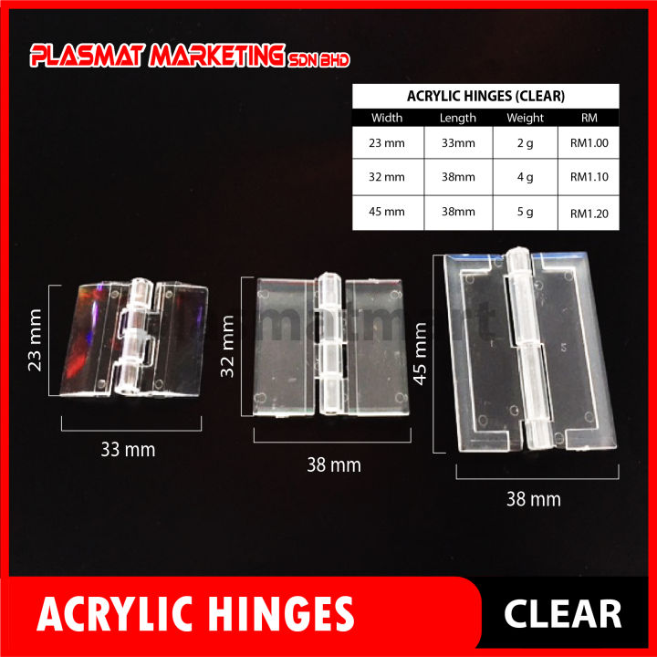 ACRYLIC HINGES TRANSPARENT FOR CUSTOM MADE ACRYLIC BOX | Lazada