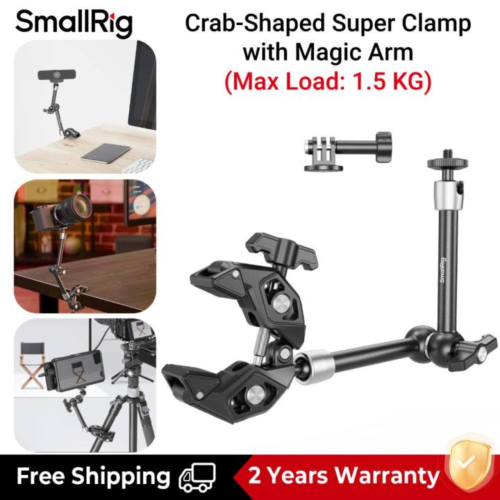 SmallRig Crab-Shaped Super Clamp Kit (with Prevent Deflection Magic Arm ...