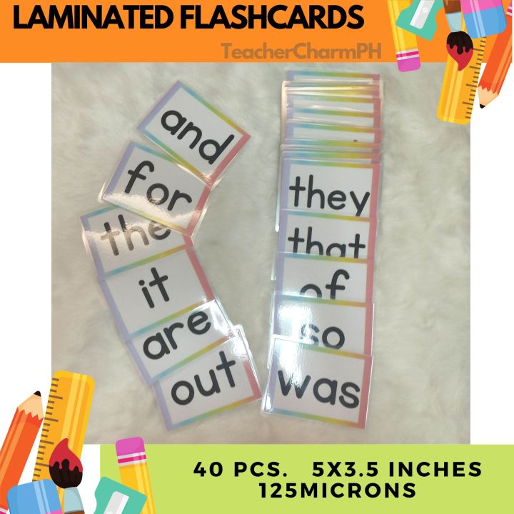 Laminated Educational Flashcards 40 Sight Words | Lazada PH