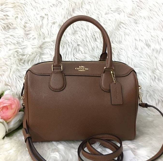 Coach F57521 Mini Bennett in Crossgrain Leather Bag - Saddle Women's ...