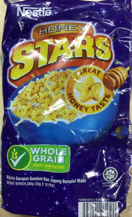 NESTLE WHOLE GRAIN HONEY STARS FUN SIZE 10 PACKS X 30G | Lazada