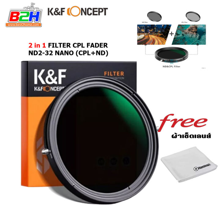 K&F CONCEPT Filter CPL FADER ND2-32 NANO (CPL+ND) มีขนาดให้เลือก ...