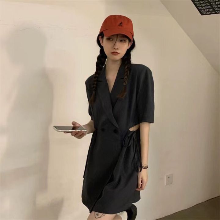 Mini Dress Ala Coat Hitam Polos - F268 | Lazada Indonesia