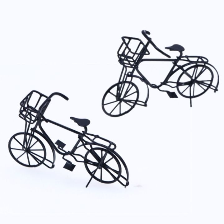 HDG67 Iron Art Bicycle Model Handmade Small Bike Miniatures Decoration Model Old-fashioned ...