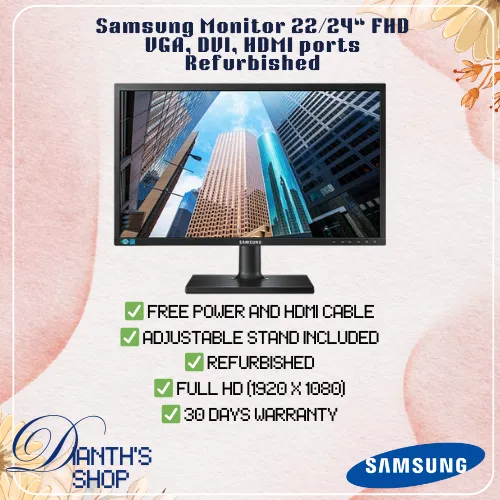 [REFURBISHED] Samsung Monitor 22/24"' FHD | Model S22E450 | VGA, DVI ...