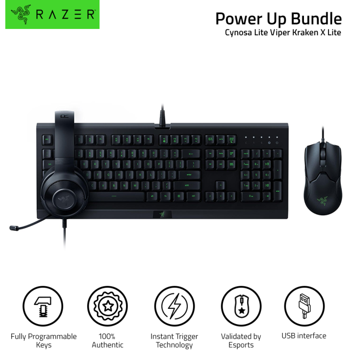 RAZER Power Up Bundle Cynosa Lite Viper Kraken X Lite | Lazada PH