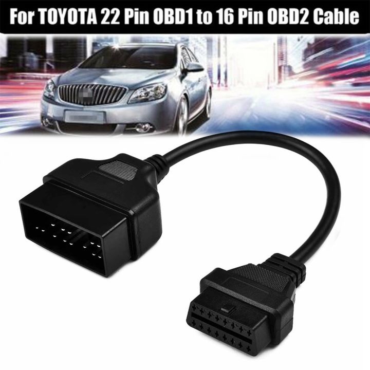 22Pin OBD1 To 16Pin OBD2 Converter Adapter Cable For TOYOTA Diagnostic ...