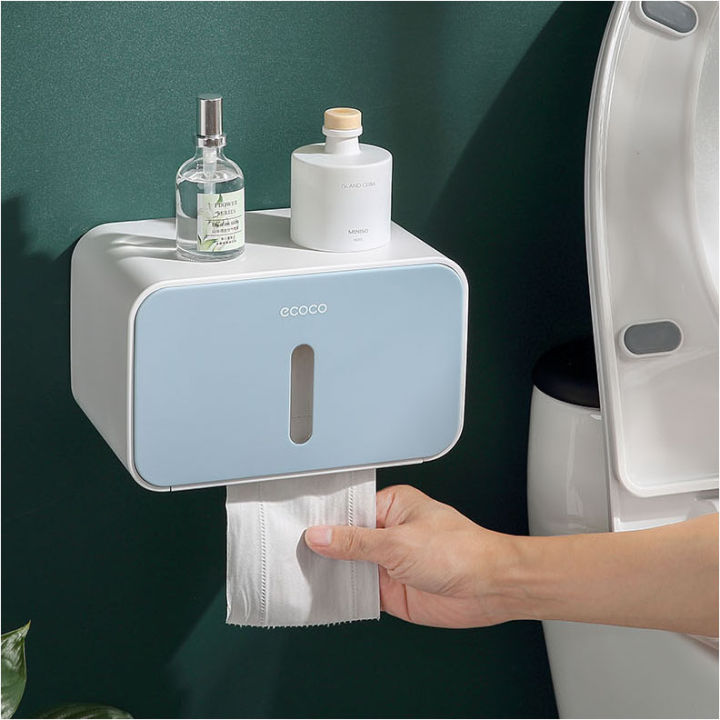 Tissue Holder Organizer Wall Mounted Bathroom Tissue Box Waterproof Paper Towel Dispenser ...