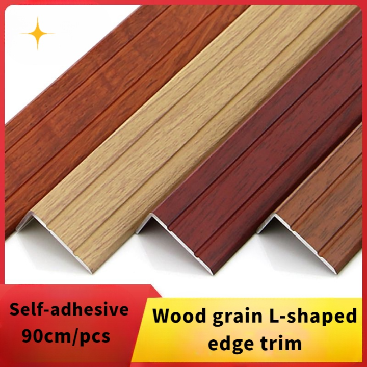 90cm Aluminum alloy L-shaped edge strip, wooden floor closing strip ...