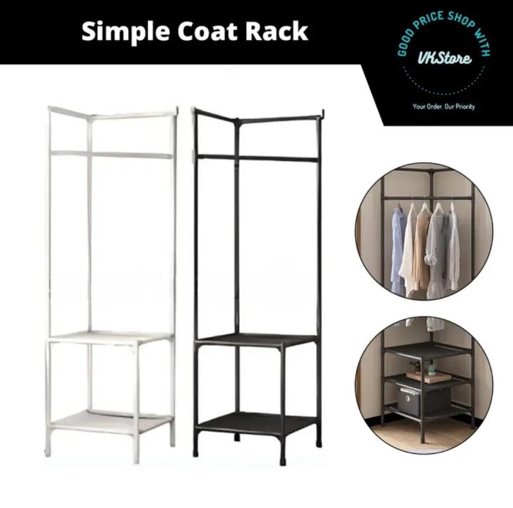 DIY convenient corner clothes standing rack clothes hanging rack towel ...