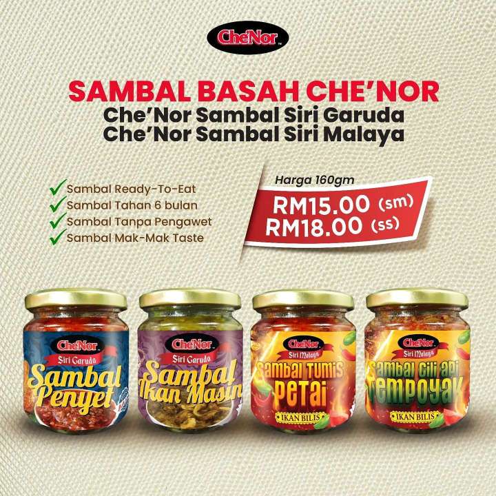 💥Kombo Mercik Pedas💥 Sambal Che'Nor Versi Basah💥 | Lazada