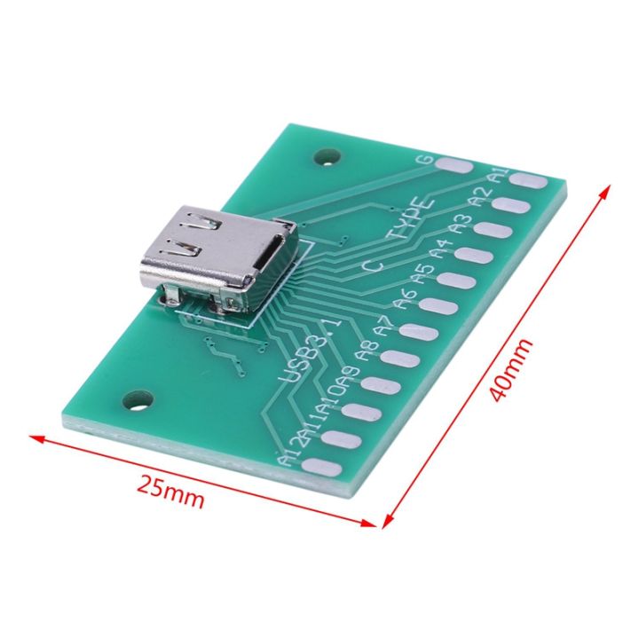 (KUAO) Diy 24Pin Usb-C Usb 3.1 Type C Female Socket Connector Smt Type ...