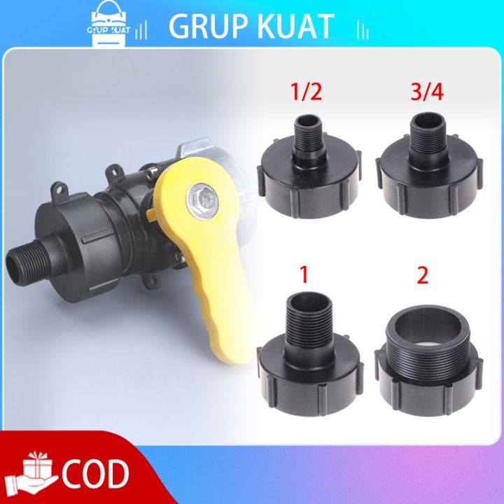 IBC Tank Adapter Kran Ke Drat Luar 1/2 3/4 1 2 Inch Tutup Toren Adaptor ...