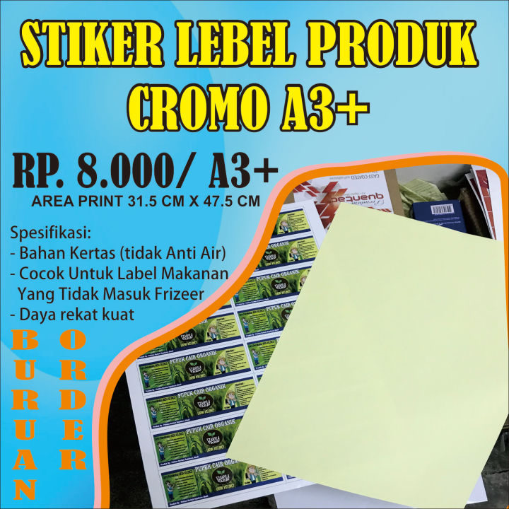 STIKER LABEL MAKANAN/PRODUK CROMO A3+ | Lazada Indonesia