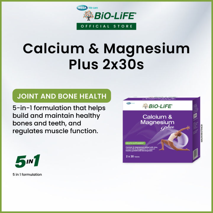 BiO-LiFE Calcium & Magnesium Plus 2 x 30 tablets (EXPIRY DATE SEPTEMBER ...