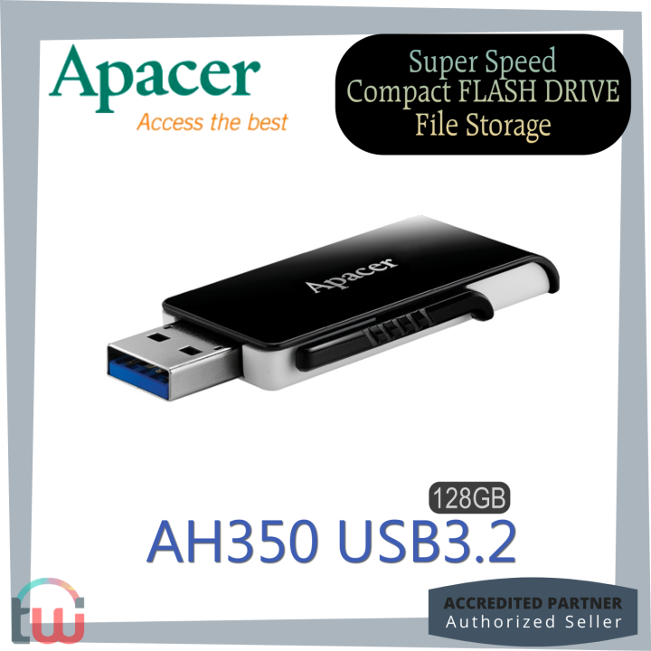APACER Super Speed Compact FLASH DRIVE USB3.2 AH350 128GB Data File ...