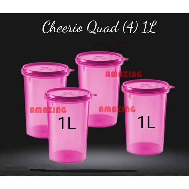 Tupperware Cheerio Quad Gourmet Cherio Food Container Bekas Kedap Udara Airtight Storage Box ...