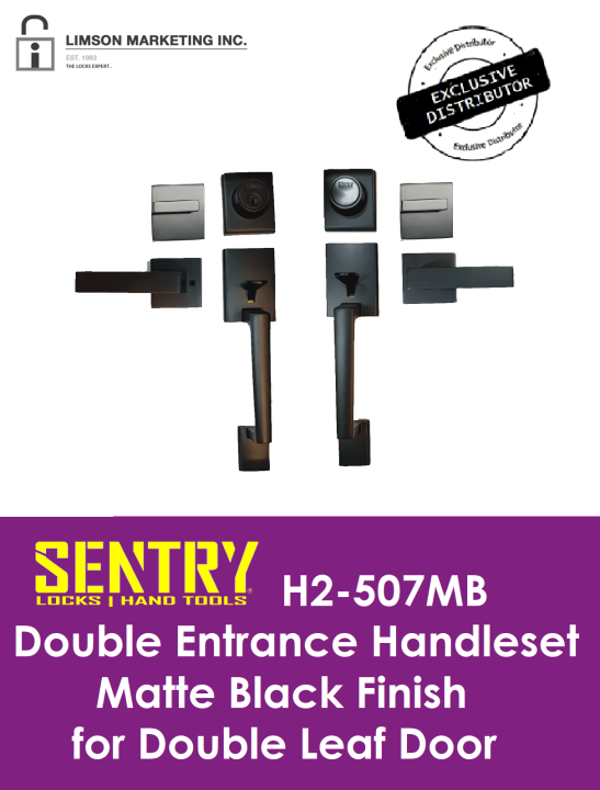 SENTRY SH2-507L ENTRANCE HANDLESET with DUMMY HANDLE for DOUBLE LEAF ...