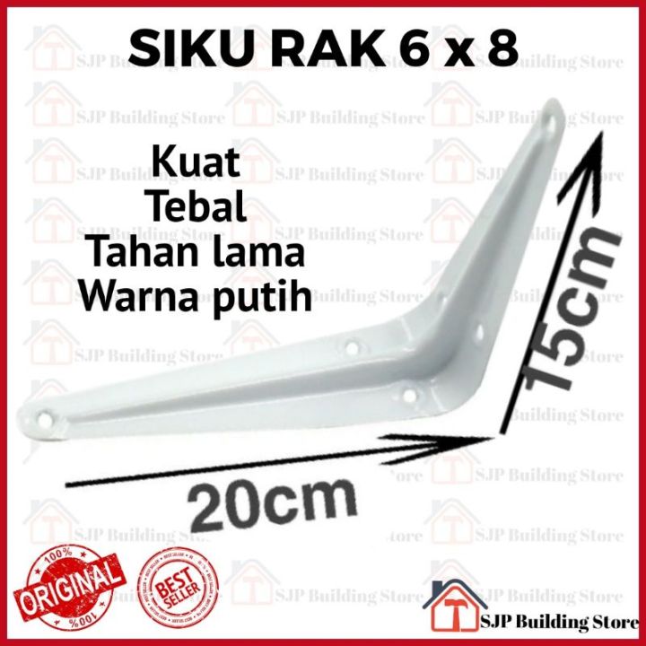 Siku Rak Putih 6 x 8 Inch 15 x 20 cm - Besi Siku L | Lazada Indonesia