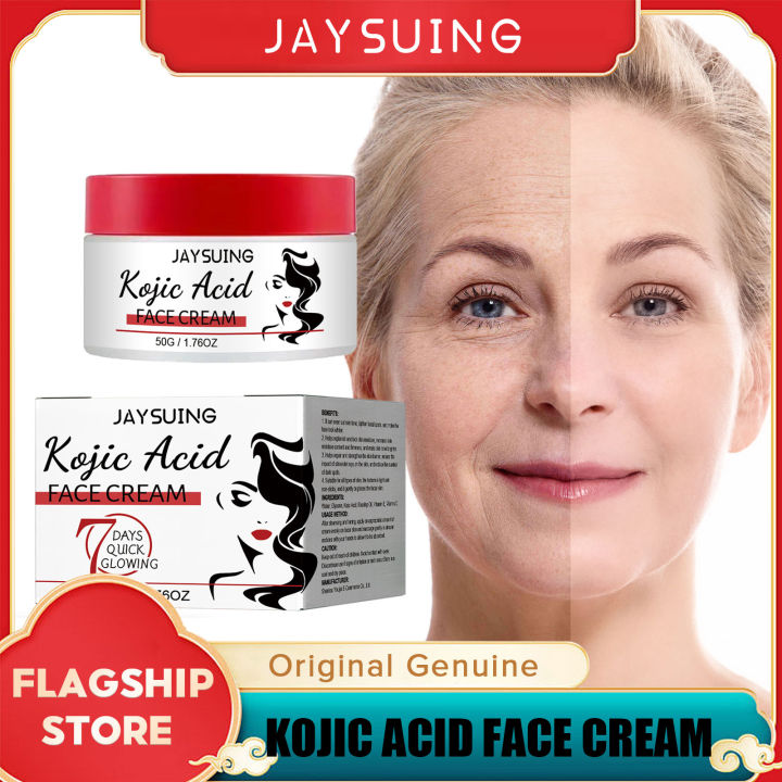 Jaysuing Kojic Acid Face Cream Whitening Cream Vitamin C Remove Dark ...