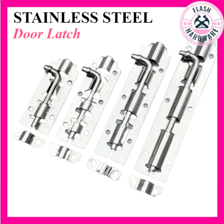 Stainless Steel Door Latch Sliding Lock Barrel Bolt Latch Hasp Flash ...