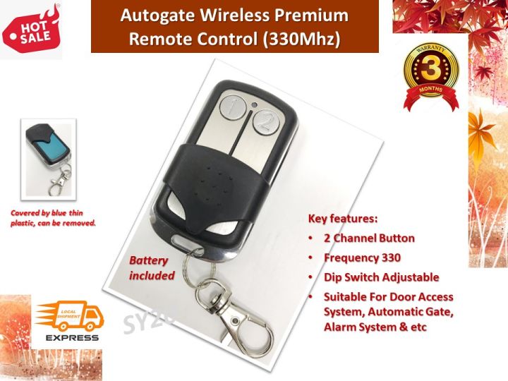 Autogate Door Wireless Premium (330Mhz / 433Mhz) Remote Control DIP ...